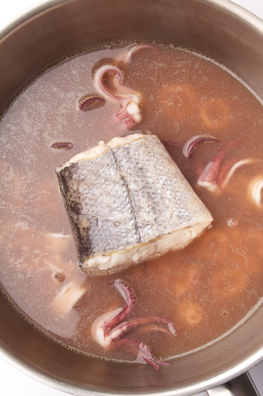 Hake Poached In Calamari Broth | Gastronomixs