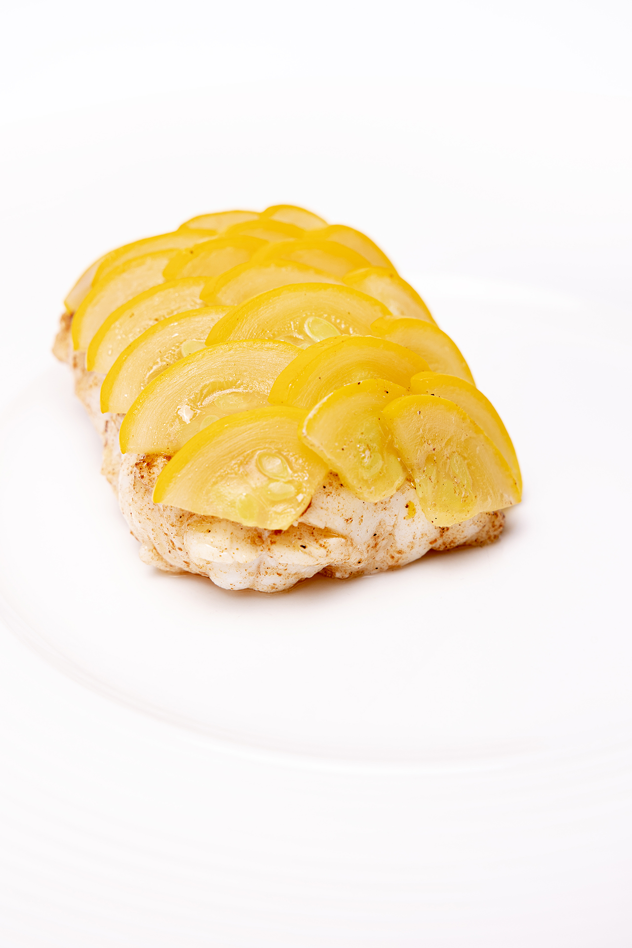Monkfish cooked in butter with yellow courgette | Gastronomixs