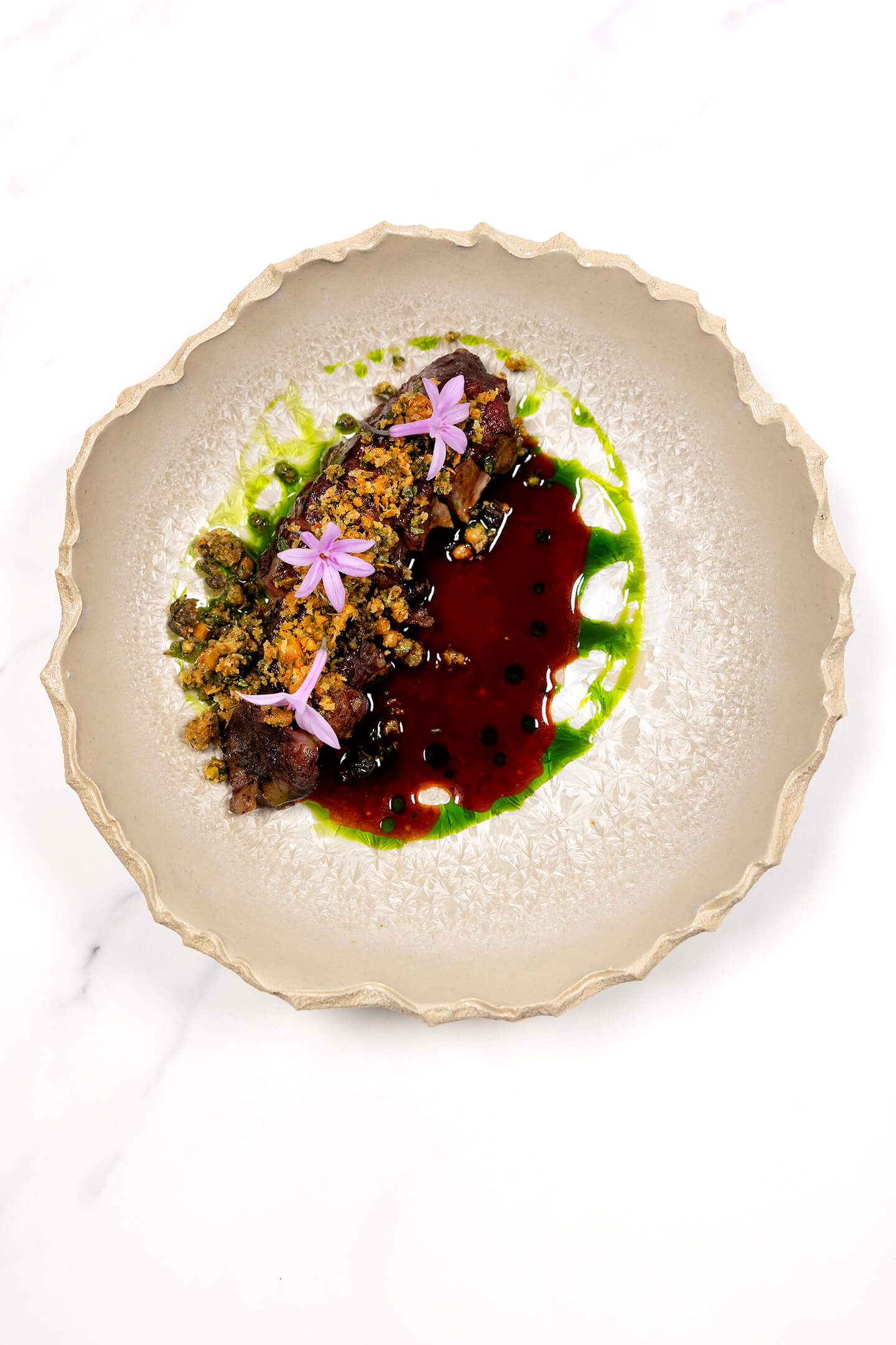 Grilled beef short rib with Madagascar black pepper sauce